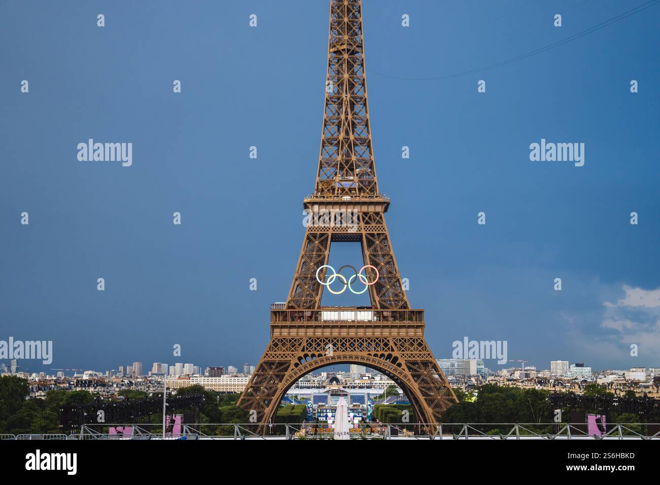 Image of the Eiffel Tower during the Paris Olympic Games with the ...