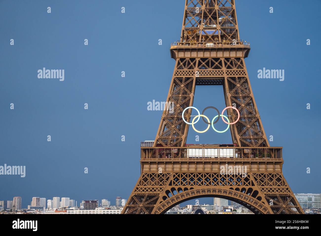 Image of the Eiffel Tower during the Paris Olympic Games with the ...