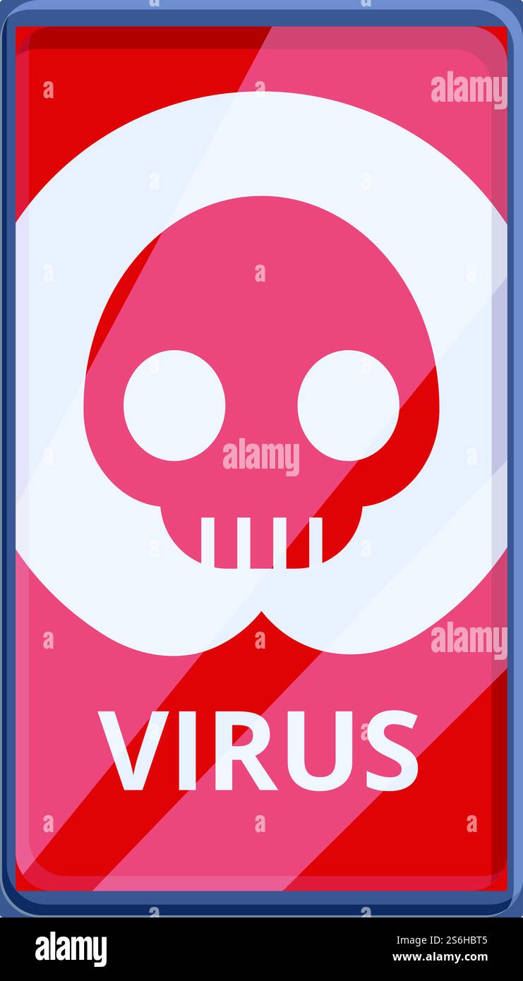 Virus malware smartphone icon. Cartoon of Virus malware smartphone ...