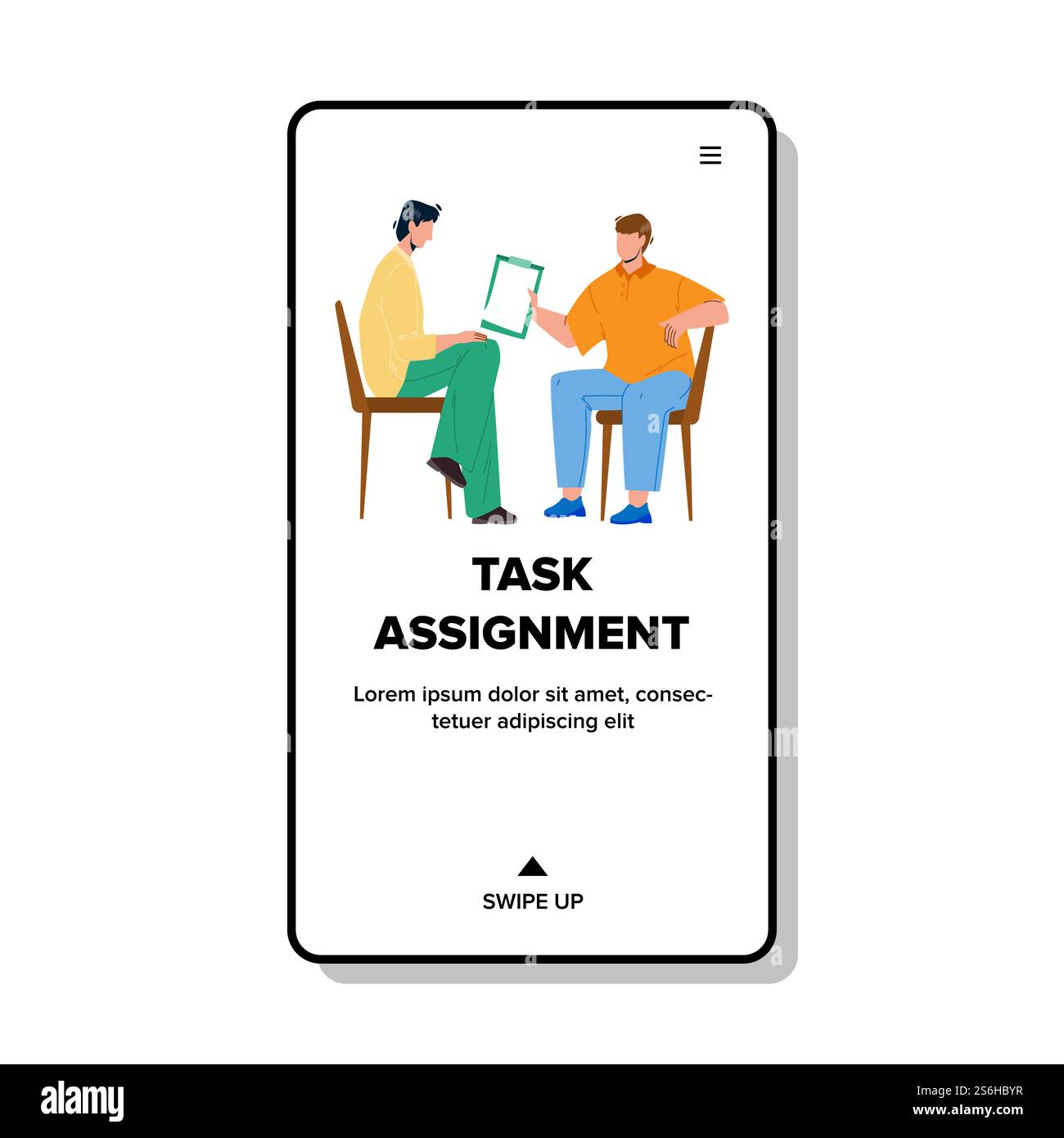 Task Assignment Discussing Businesspeople Vector. Task Assignment ...