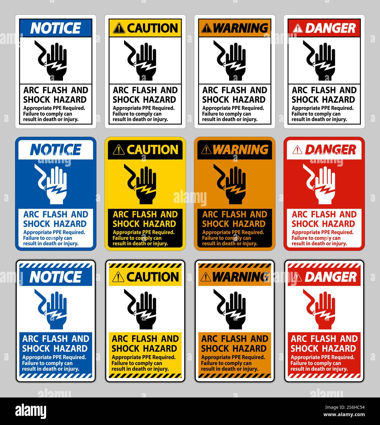 Arc Flash And Shock Hazard Appropriate PPE Required Stock Vector Image ...