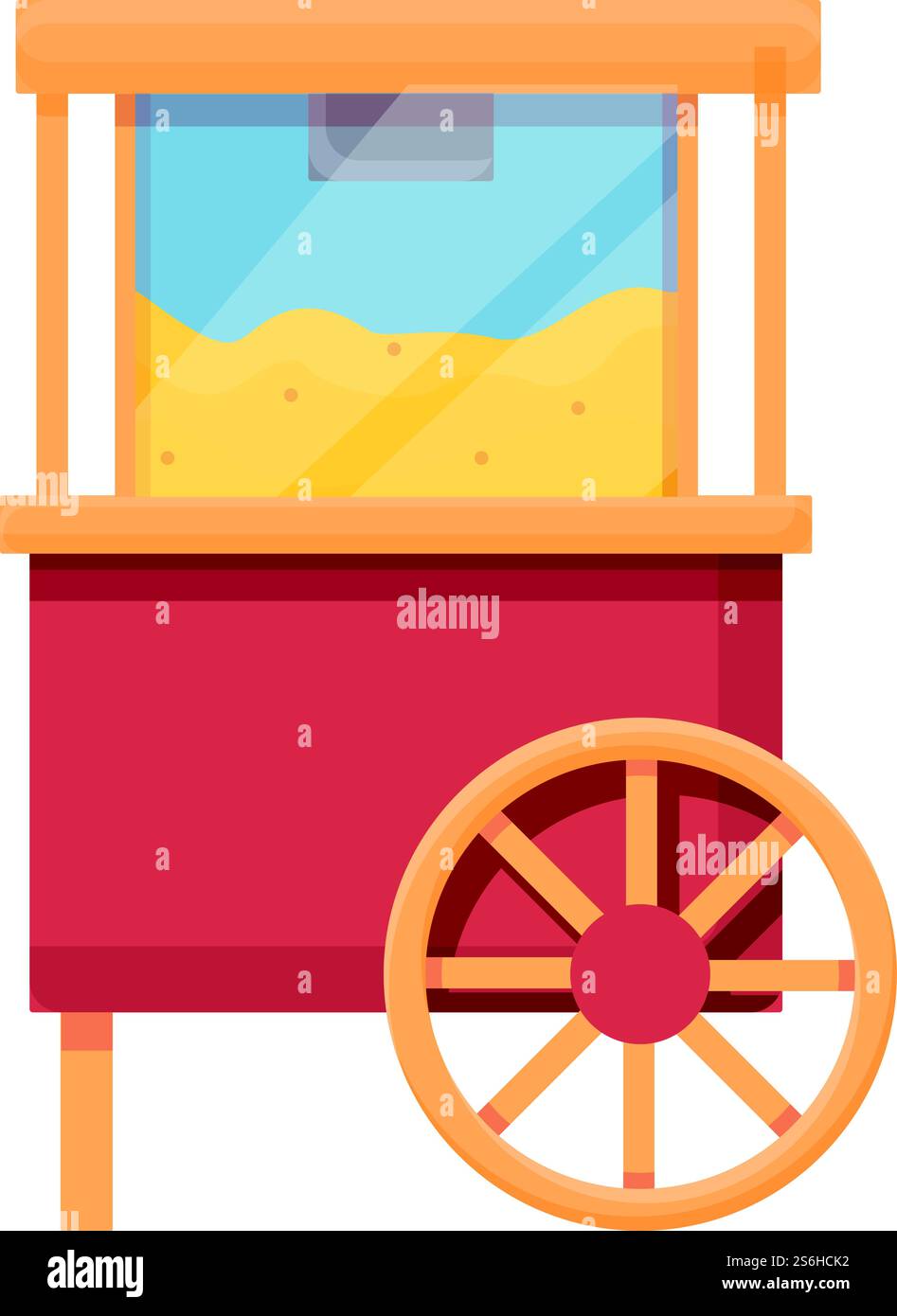 Popcorn push cart icon. Cartoon of Popcorn push cart vector icon for ...