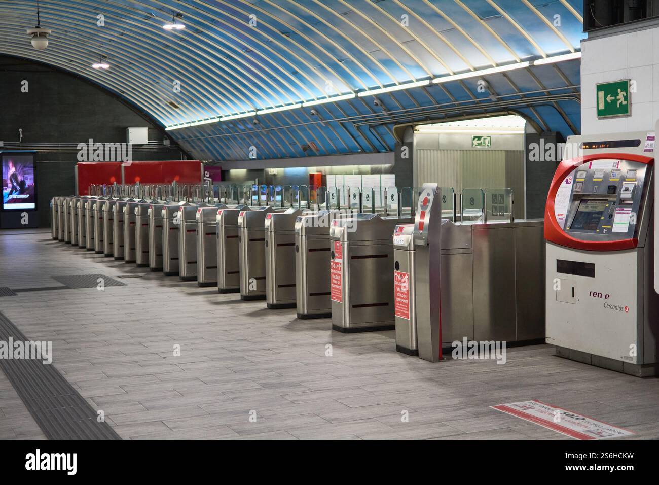 Madrid. Spain - January 17 2025: Public transportation entrance in ...
