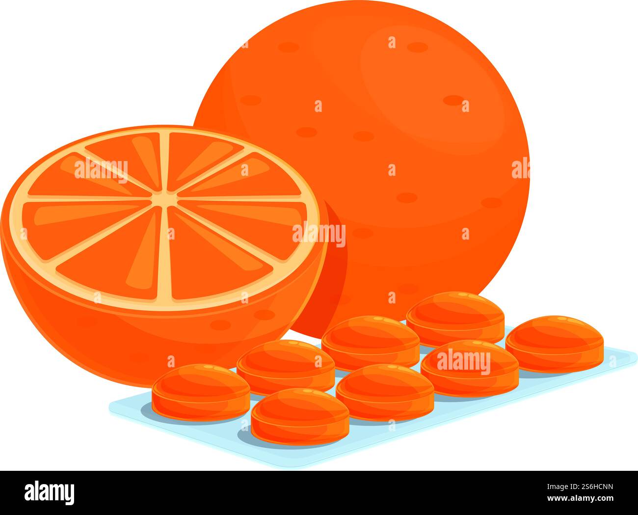 Orange cough drops icon. Cartoon of Orange cough drops vector icon for ...