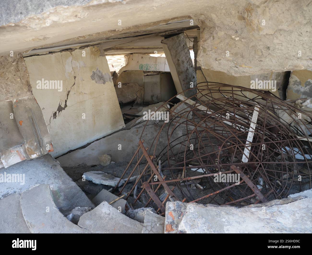 Destroyed World War II bunker on the beach at Sotogrande Spain Stock ...