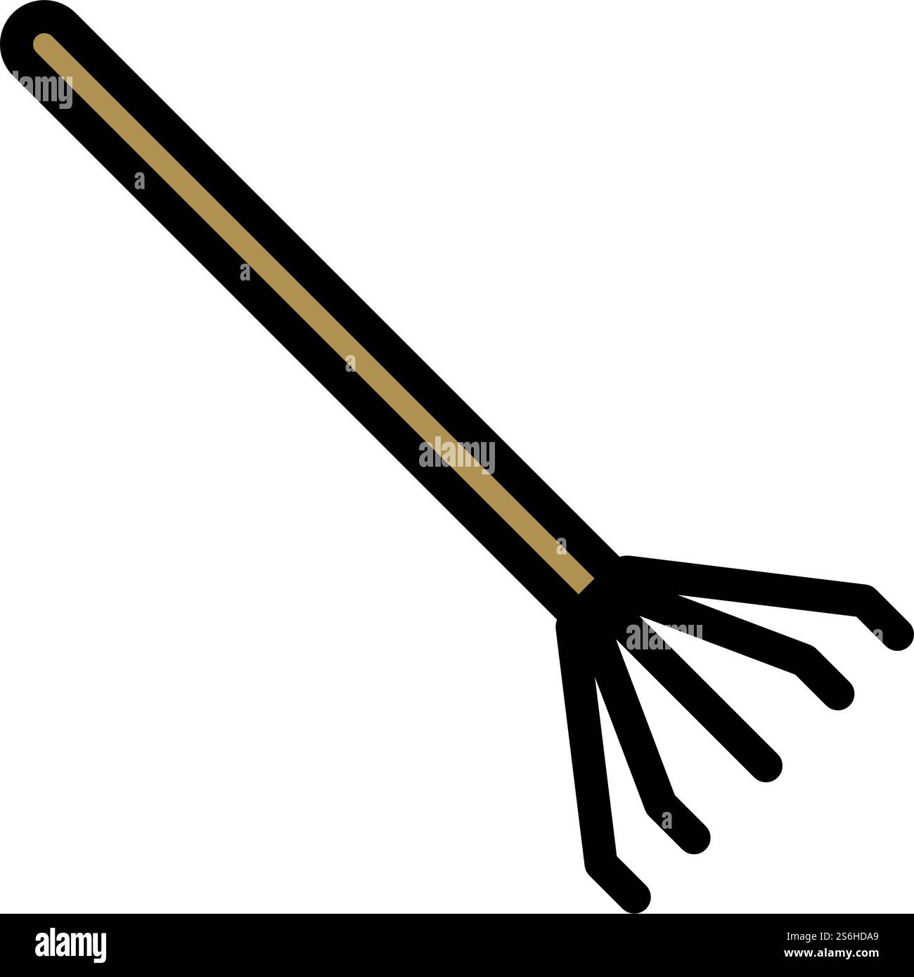 Rake Icon. Editable Bold Outline With Color Fill Design. Vector ...