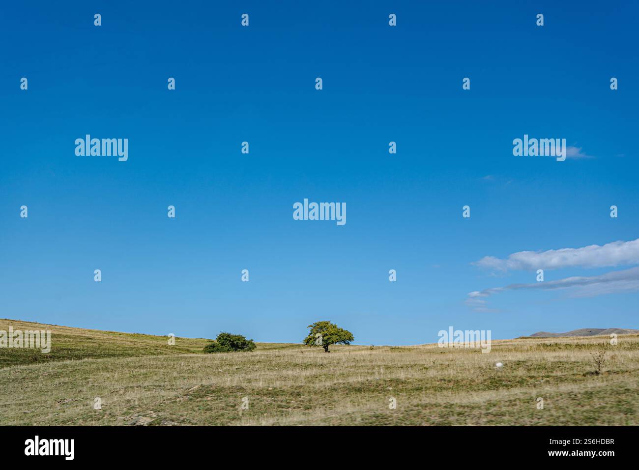 Rural landscape with canyon and river close to Tsalka town in Shida ...