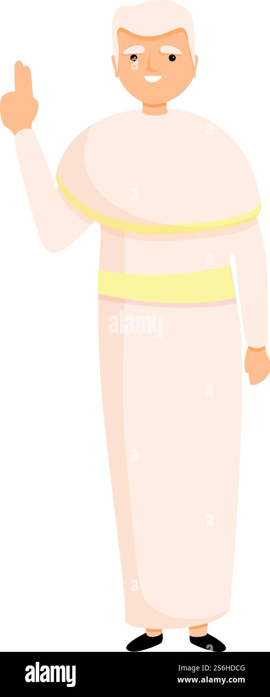 Priest white clothes icon. Cartoon of Priest white clothes vector icon ...