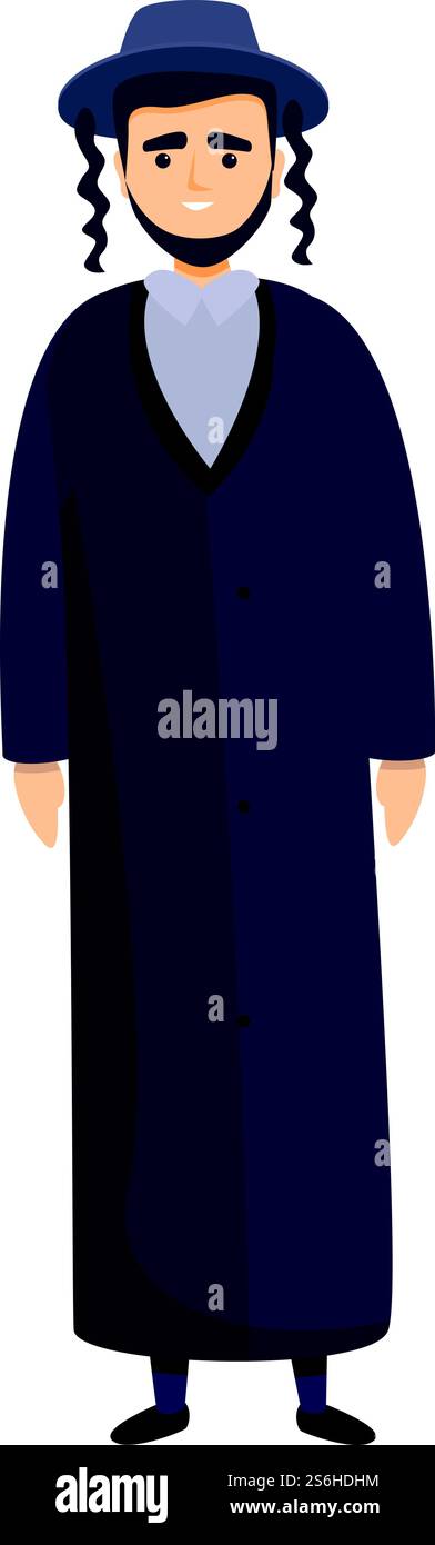Jewish young priest icon. Cartoon of Jewish young priest vector icon ...