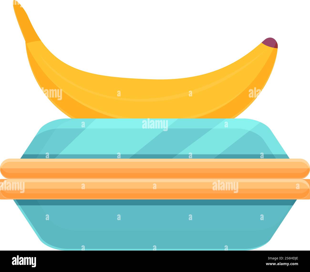 School breakfast banana box icon. Cartoon of School breakfast banana ...