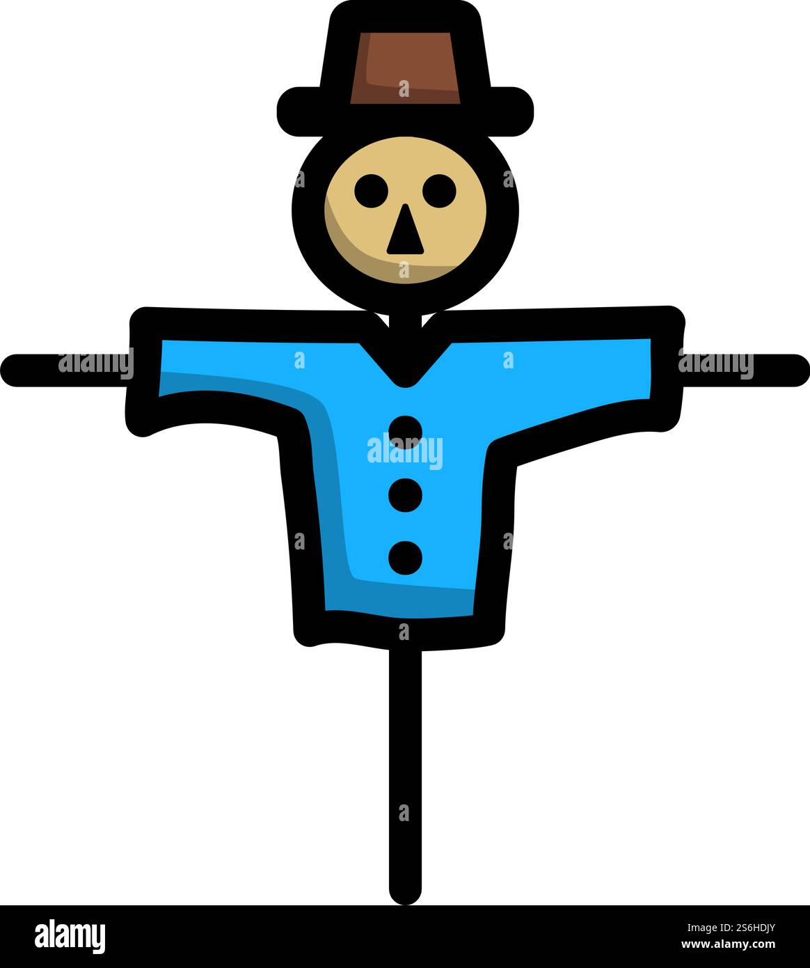 Scarecrow Icon. Editable Bold Outline With Color Fill Design. Vector ...