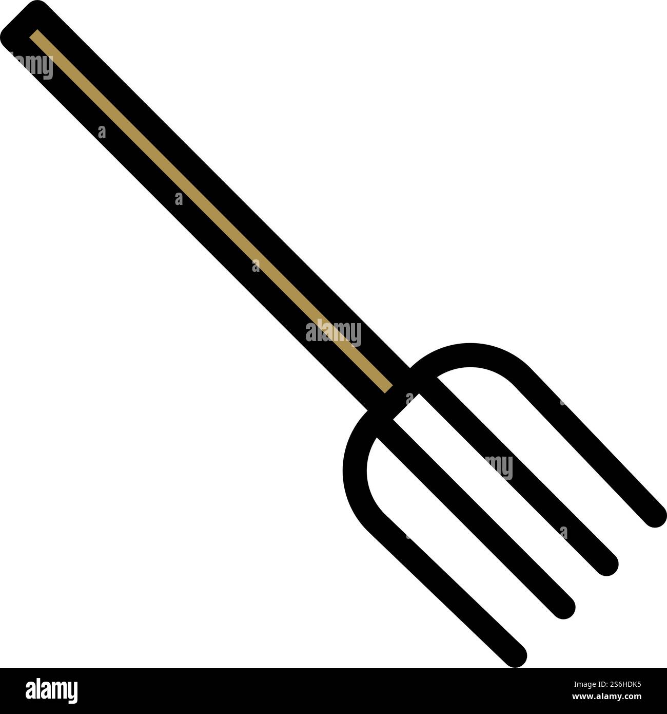 Pitchfork Icon. Editable Bold Outline With Color Fill Design. Vector ...