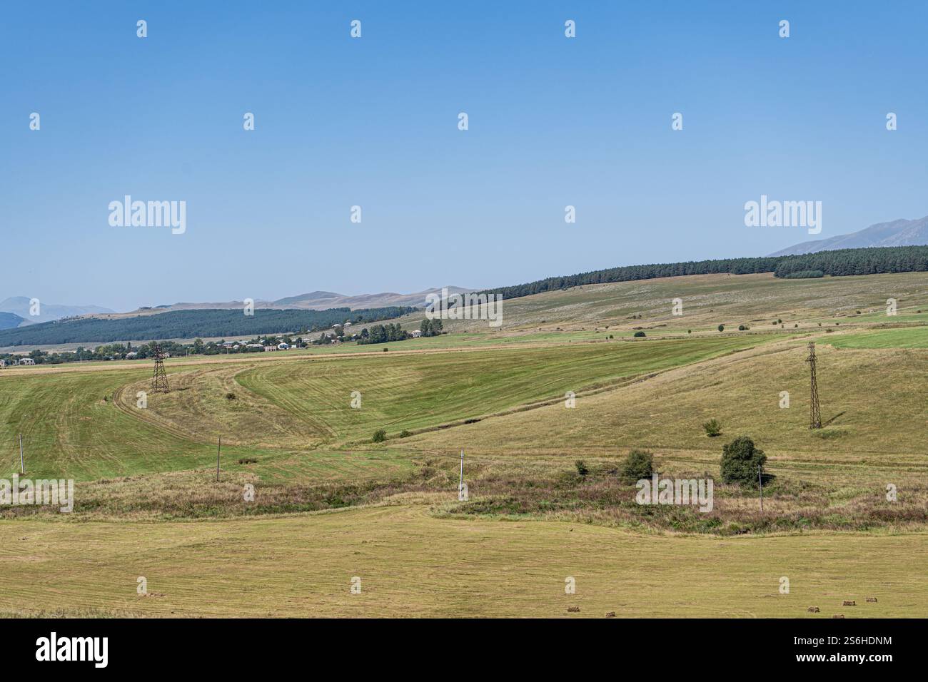 Rural landscape with canyon and river close to Tsalka town in Shida ...