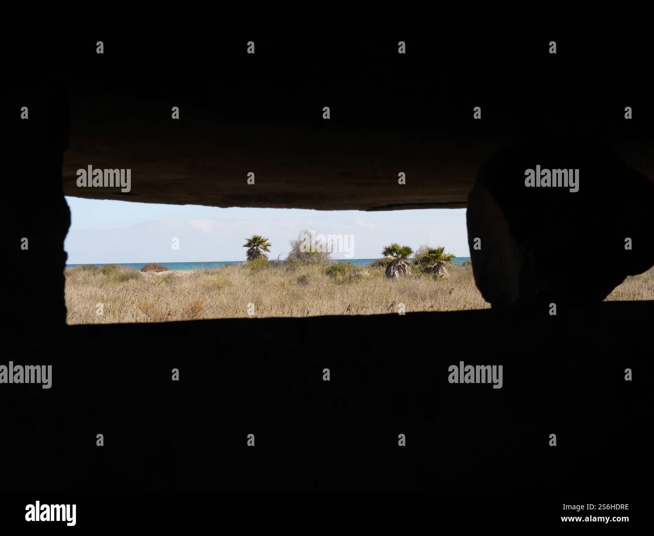 Destroyed World War II bunker on the beach at Sotogrande Spain Stock ...