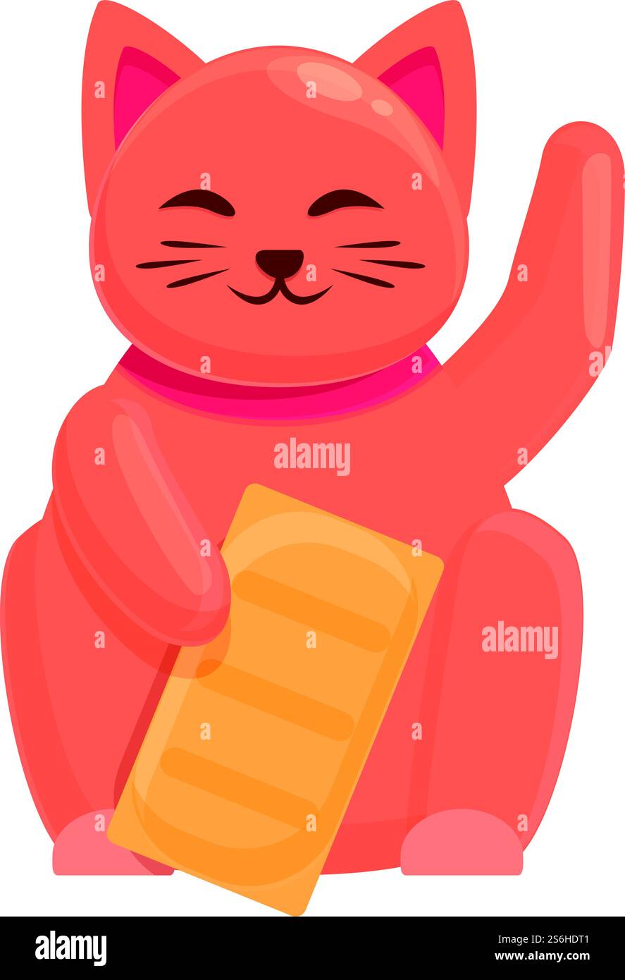 Red lucky cat icon. Cartoon of Red lucky cat vector icon for web design ...