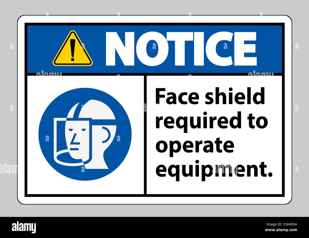 Notice Sign Face Shield Required to Operate Equipment Stock Vector ...
