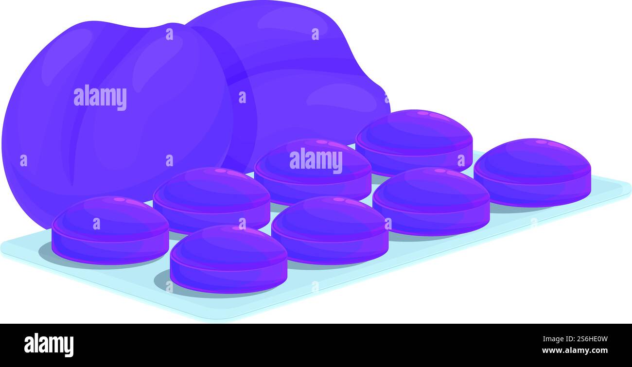 Plum cough drops icon. Cartoon of Plum cough drops vector icon for web ...