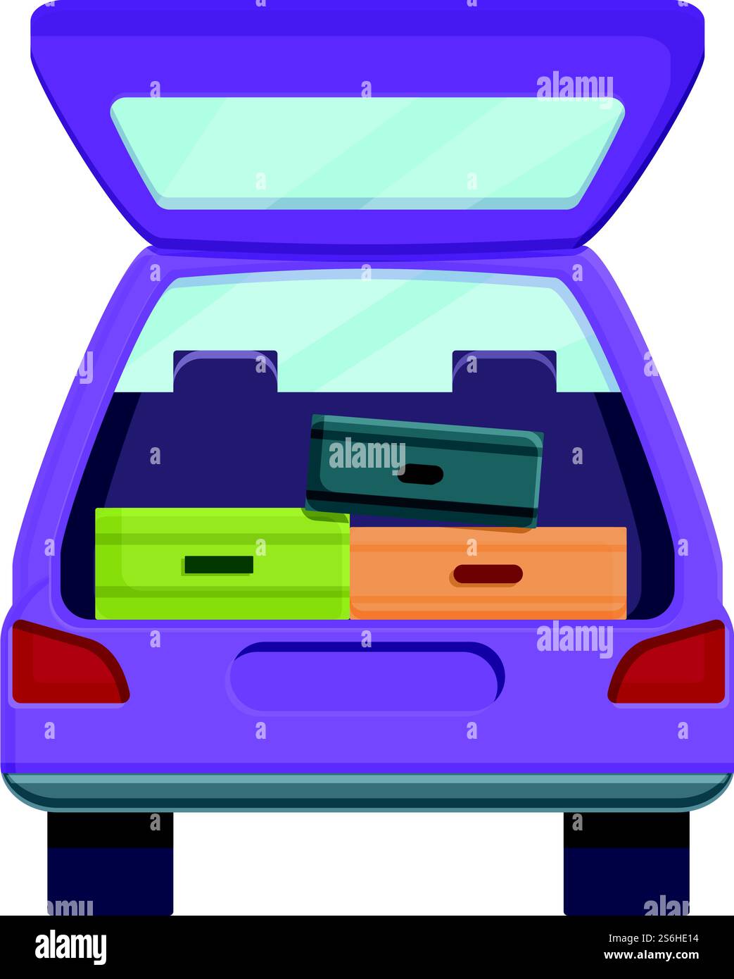 Travel trunk car icon. Cartoon of Travel trunk car vector icon for web ...