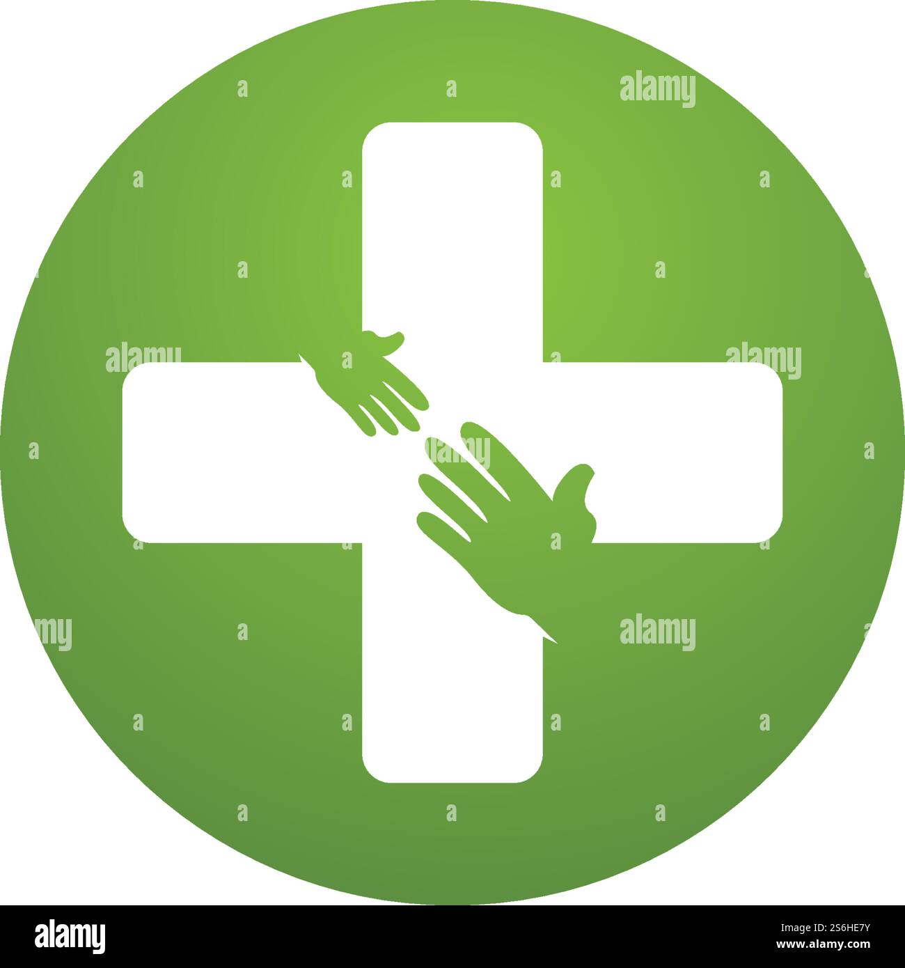 Health cross icon & hand icon.Medical center vector logo Stock Vector ...