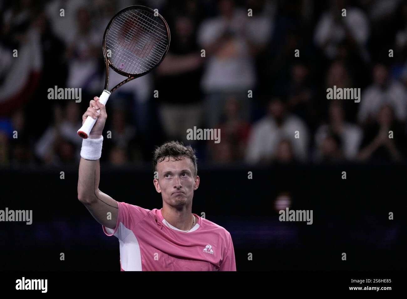 Jiri Lehecka of the Czech Republic celebrates after defeating Benjamin ...
