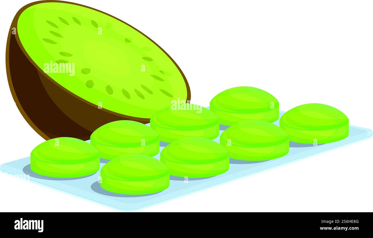 Kiwi cough drops icon. Cartoon of Kiwi cough drops vector icon for web ...