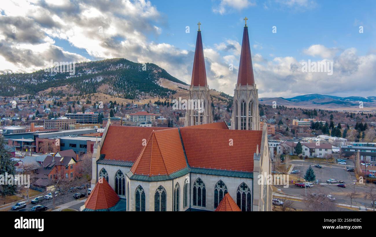 Aerial view of Helena, Montana in December Stock Photo - Alamy