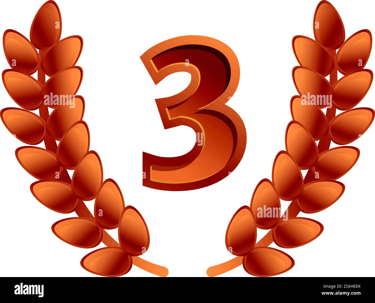 Third place laurel icon. Cartoon of Third place laurel vector icon for ...