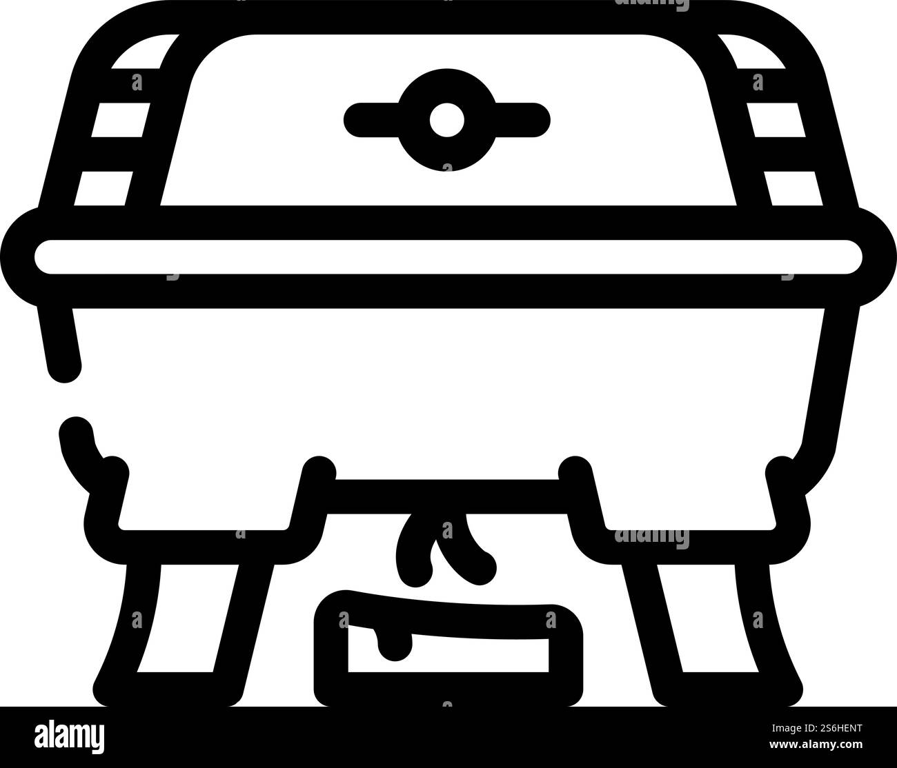 bbq equipment buffet line icon vector. bbq equipment buffet sign ...