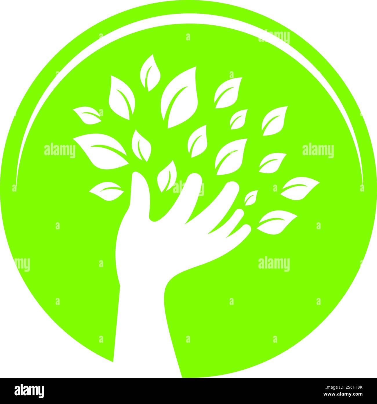 Tree hands logo and symbol template Stock Vector Image & Art - Alamy
