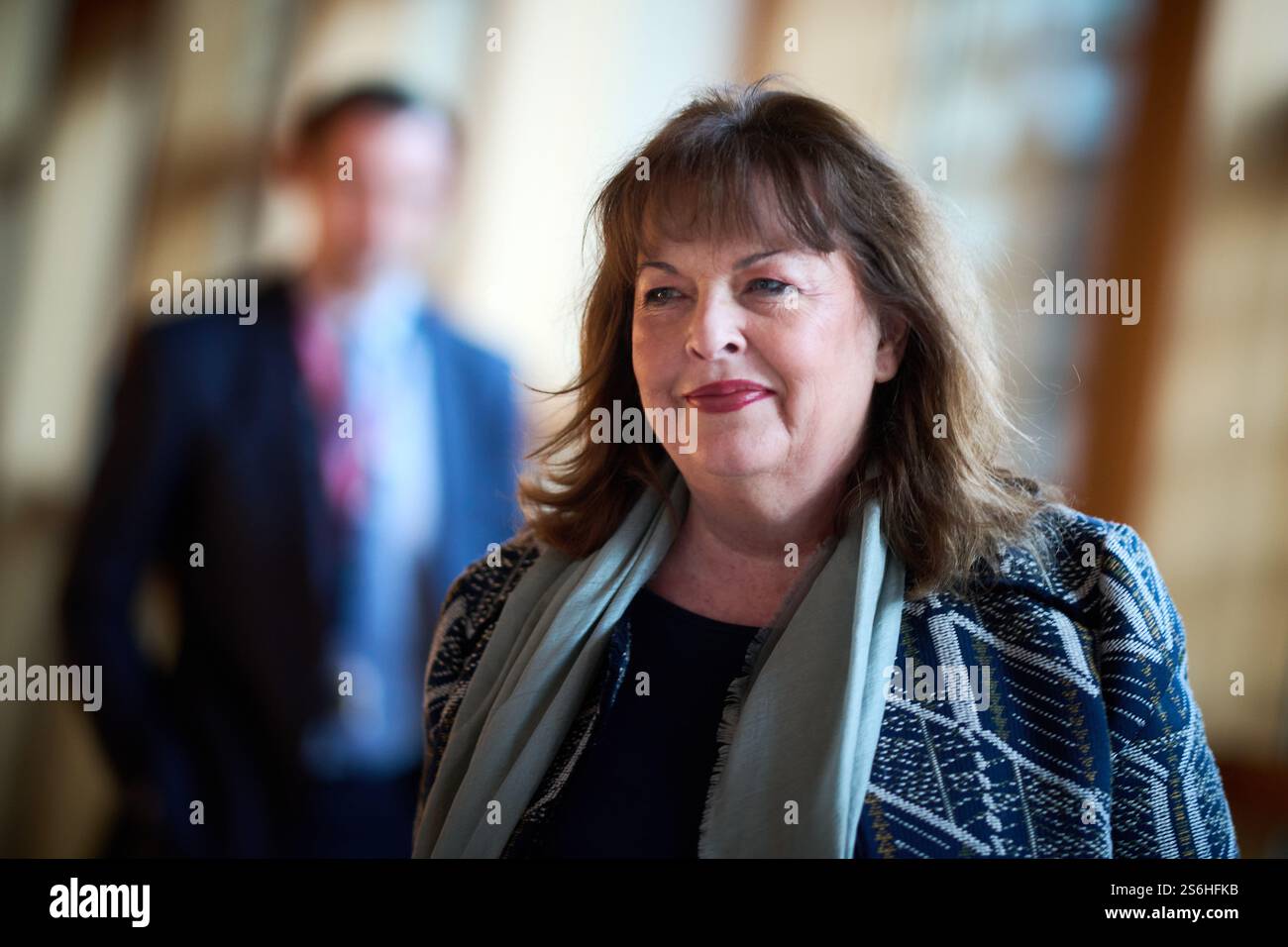 Edinburgh Scotland, UK 16 January 2025. Cabinet Secretary for Transport Fiona Hyslop MSP at the ...