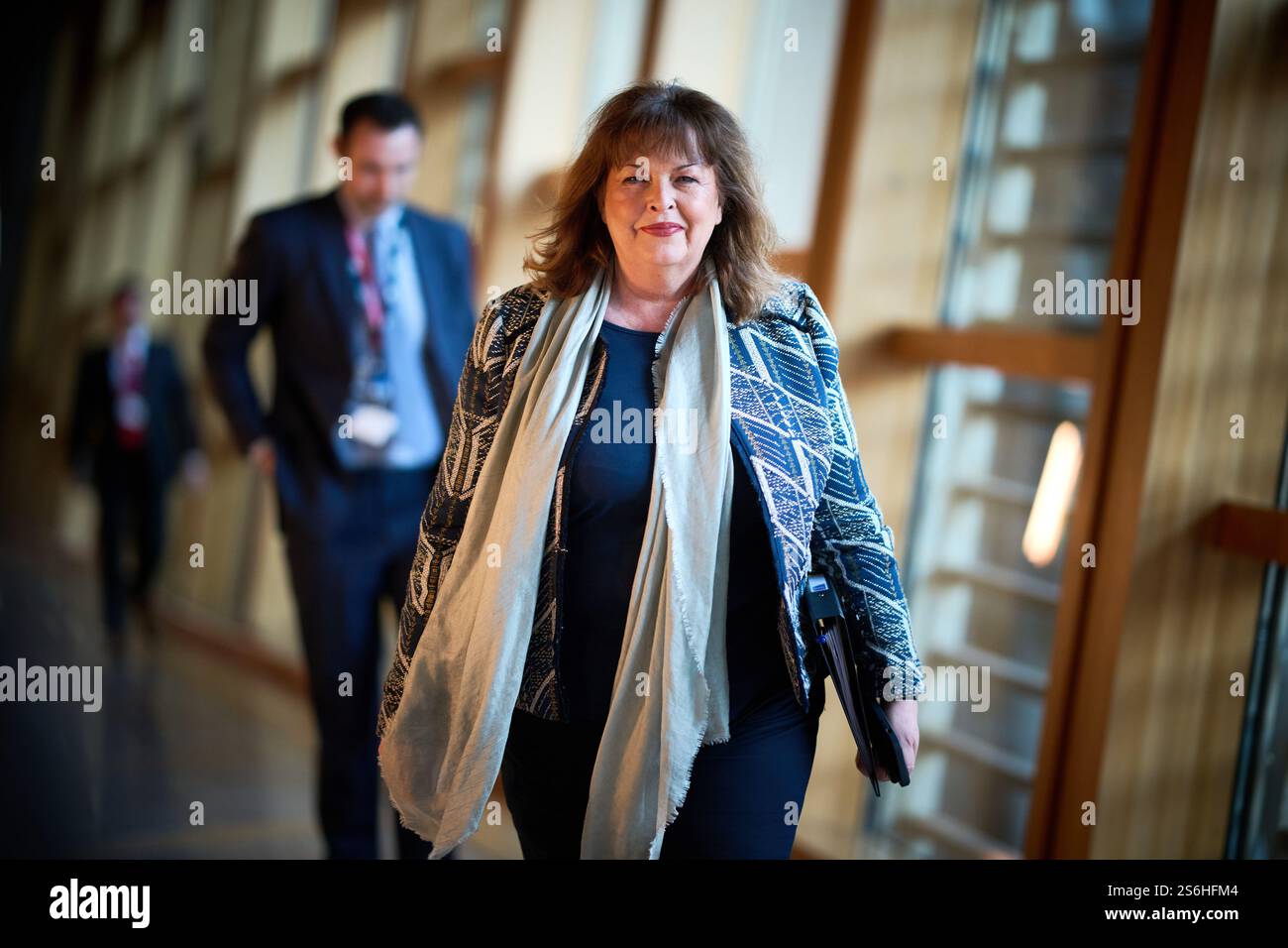 Edinburgh Scotland, UK 16 January 2025. Cabinet Secretary for Transport Fiona Hyslop MSP at the ...