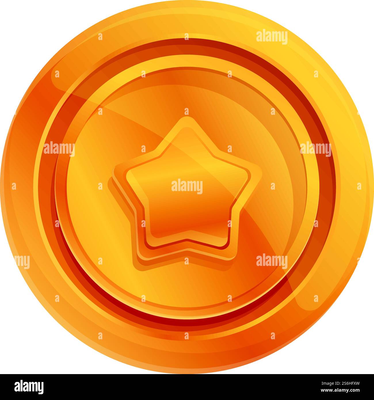 Ranking gold coin icon. Cartoon of Ranking gold coin vector icon for ...