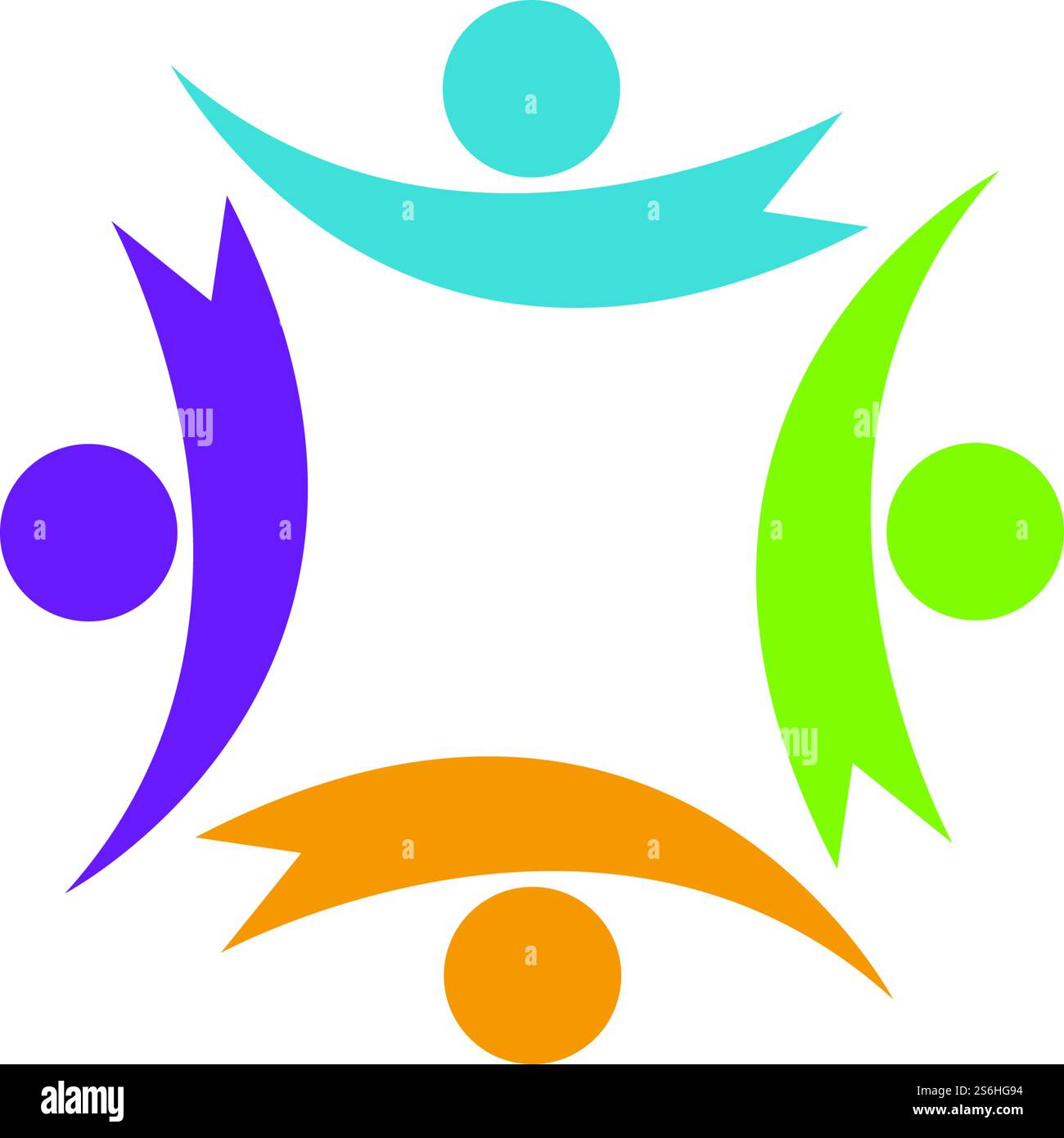 Hands together illustration 4 person hi-res stock photography and ...