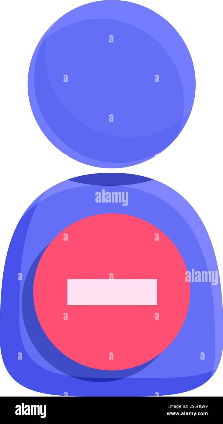 Delete user permanently icon. Cartoon of Delete user permanently vector ...