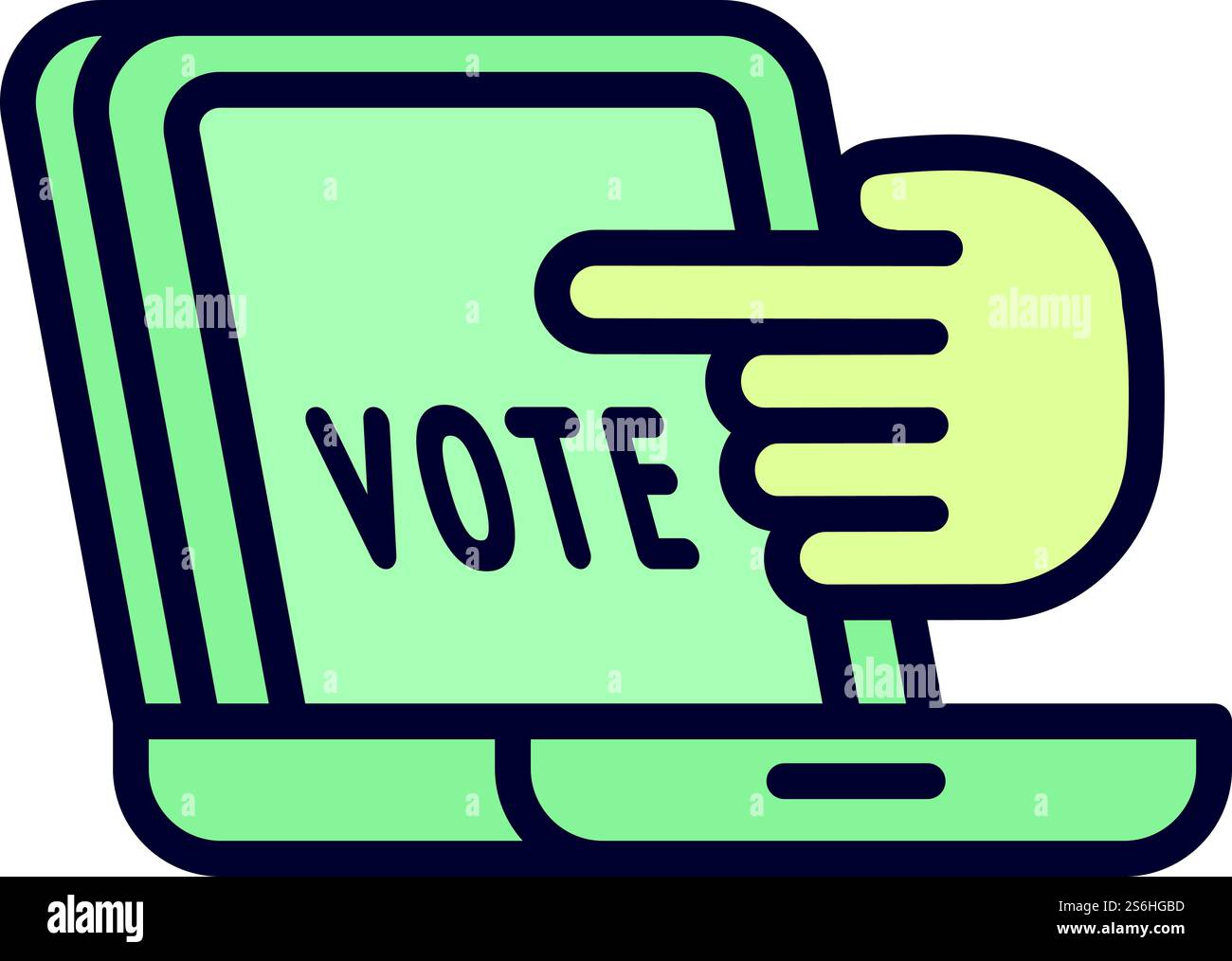 Laptop online vote icon. Outline Laptop online vote vector icon for web ...