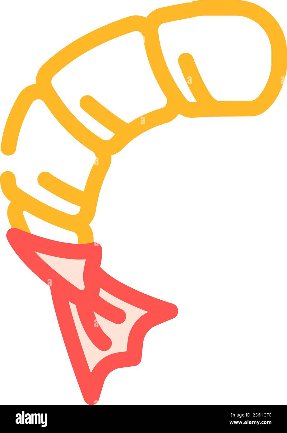 peeled shrimp color icon vector. peeled shrimp sign. isolated symbol ...