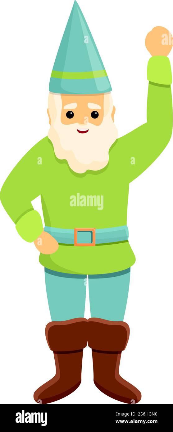 Garden gnome say hello icon. Cartoon of Garden gnome say hello vector ...