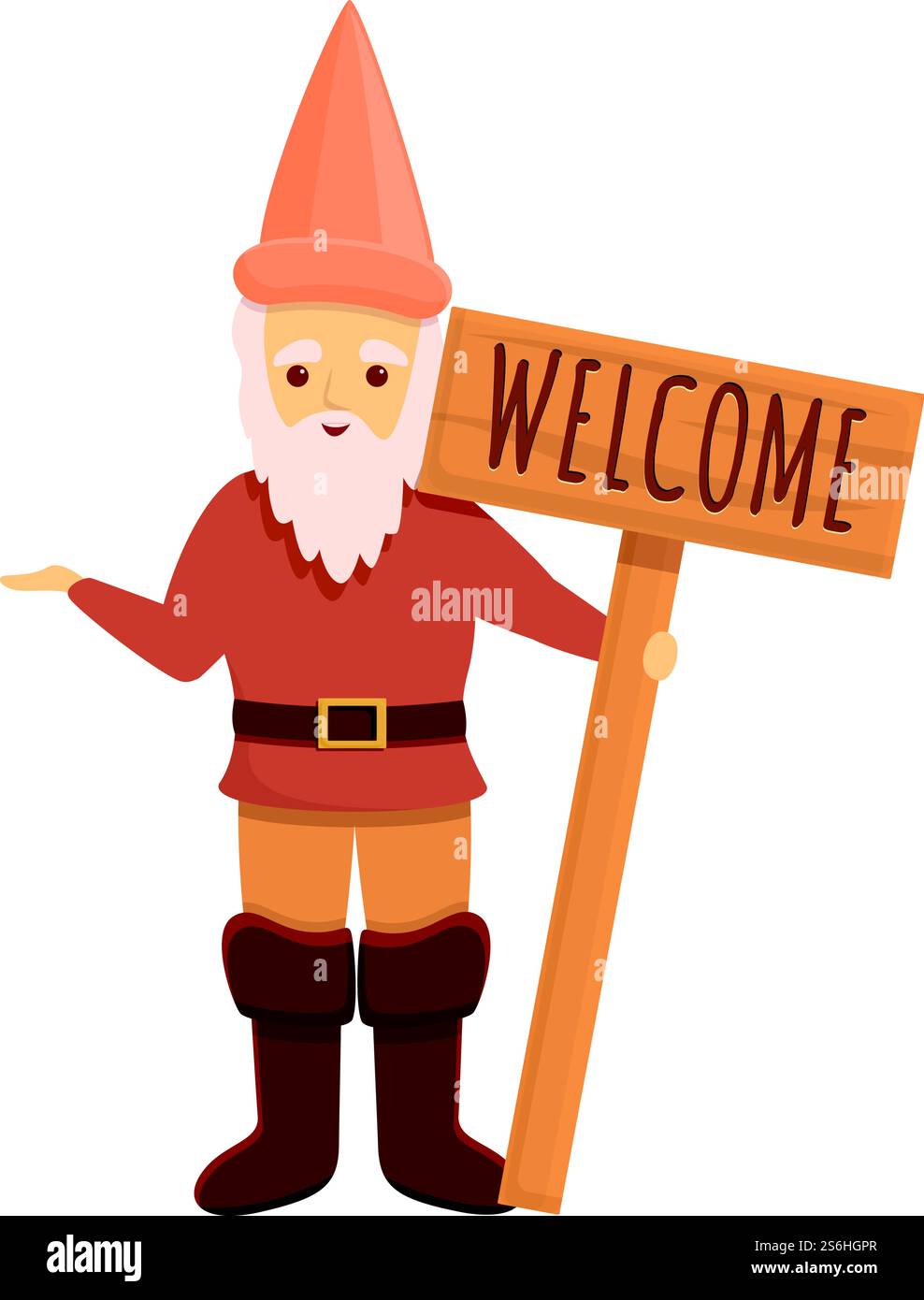 Welcome garden gnome icon. Cartoon of Welcome garden gnome vector icon ...