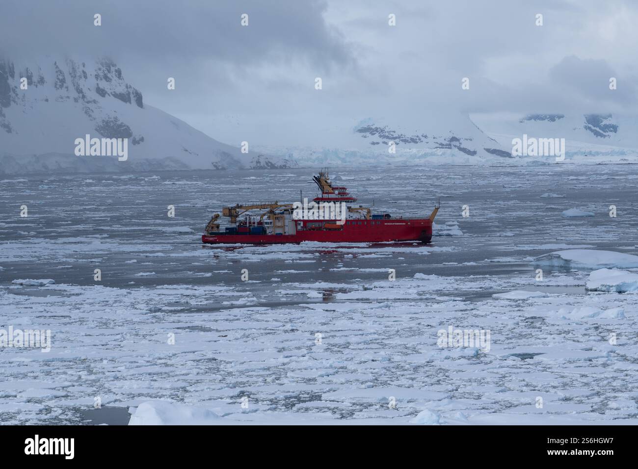 Icebreaker ship in the Southern Ocean. Antarctica Stock Photo - Alamy