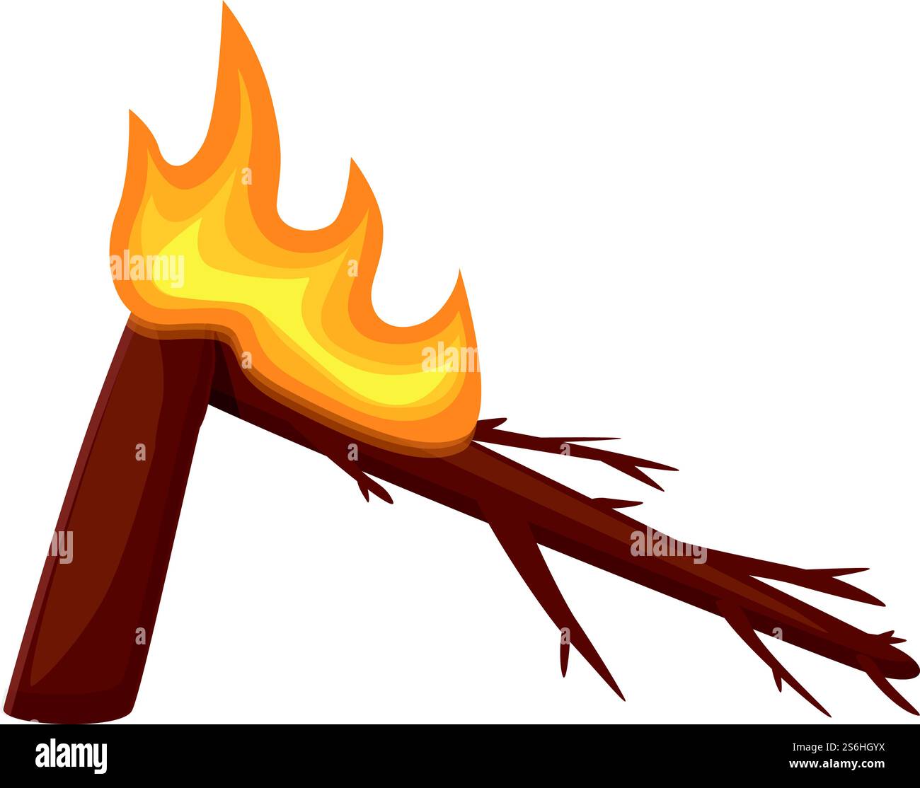 Old tree burning icon. Cartoon of Old tree burning vector icon for web ...