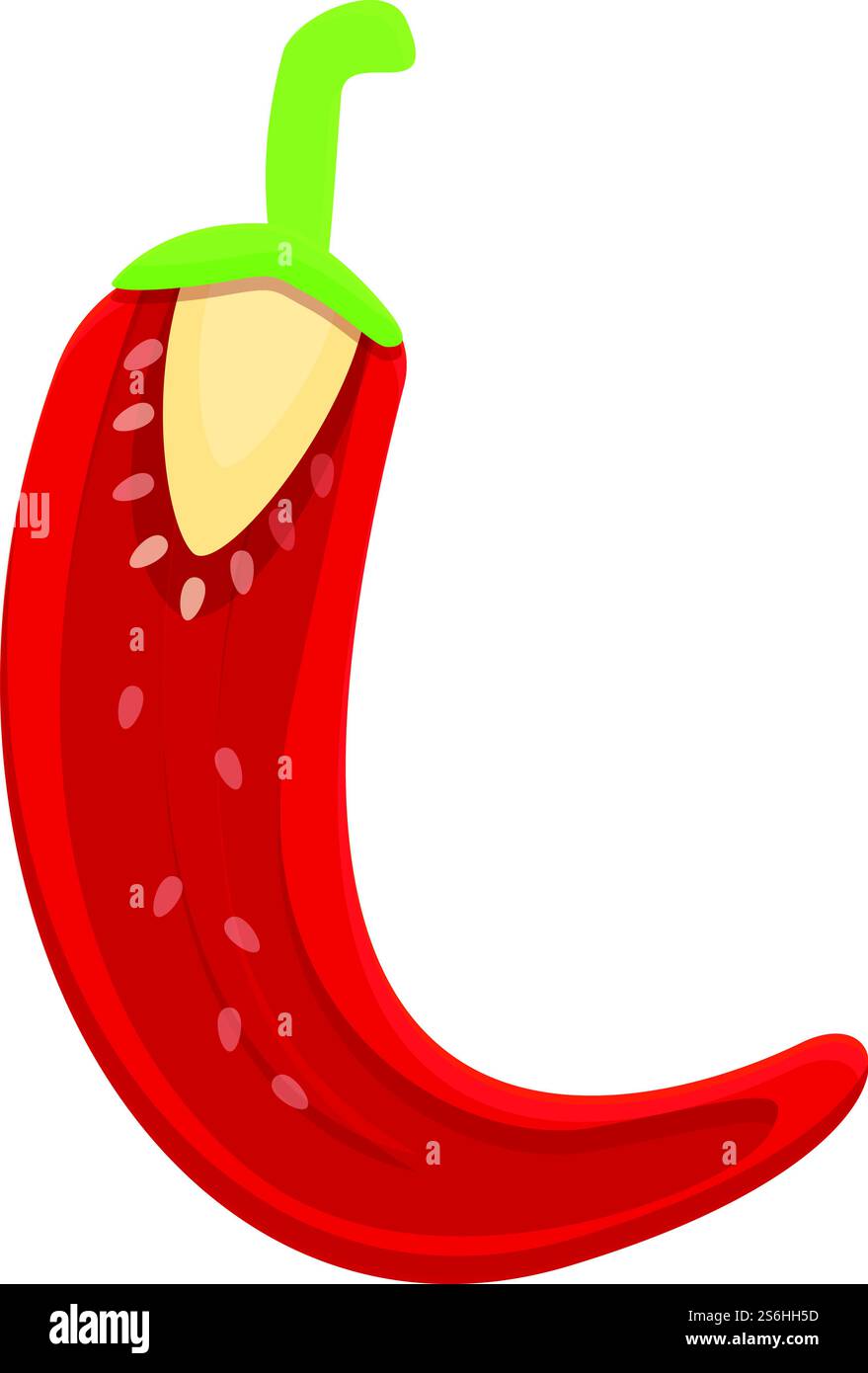 Red half pepper icon. Cartoon of Red half pepper vector icon for web ...