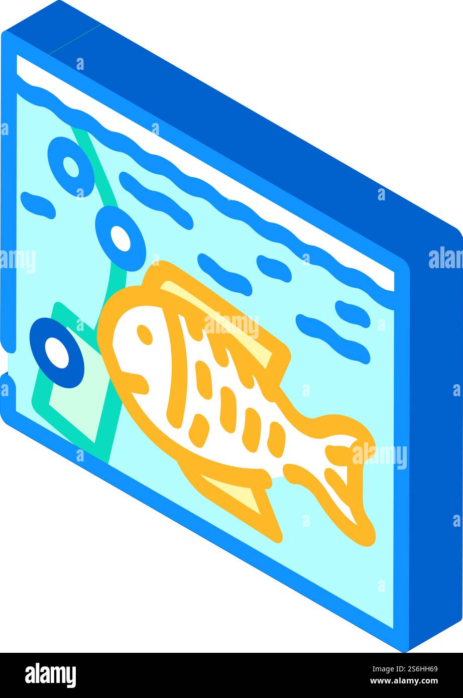 aquarium with fish isometric icon vector. aquarium with fish sign ...