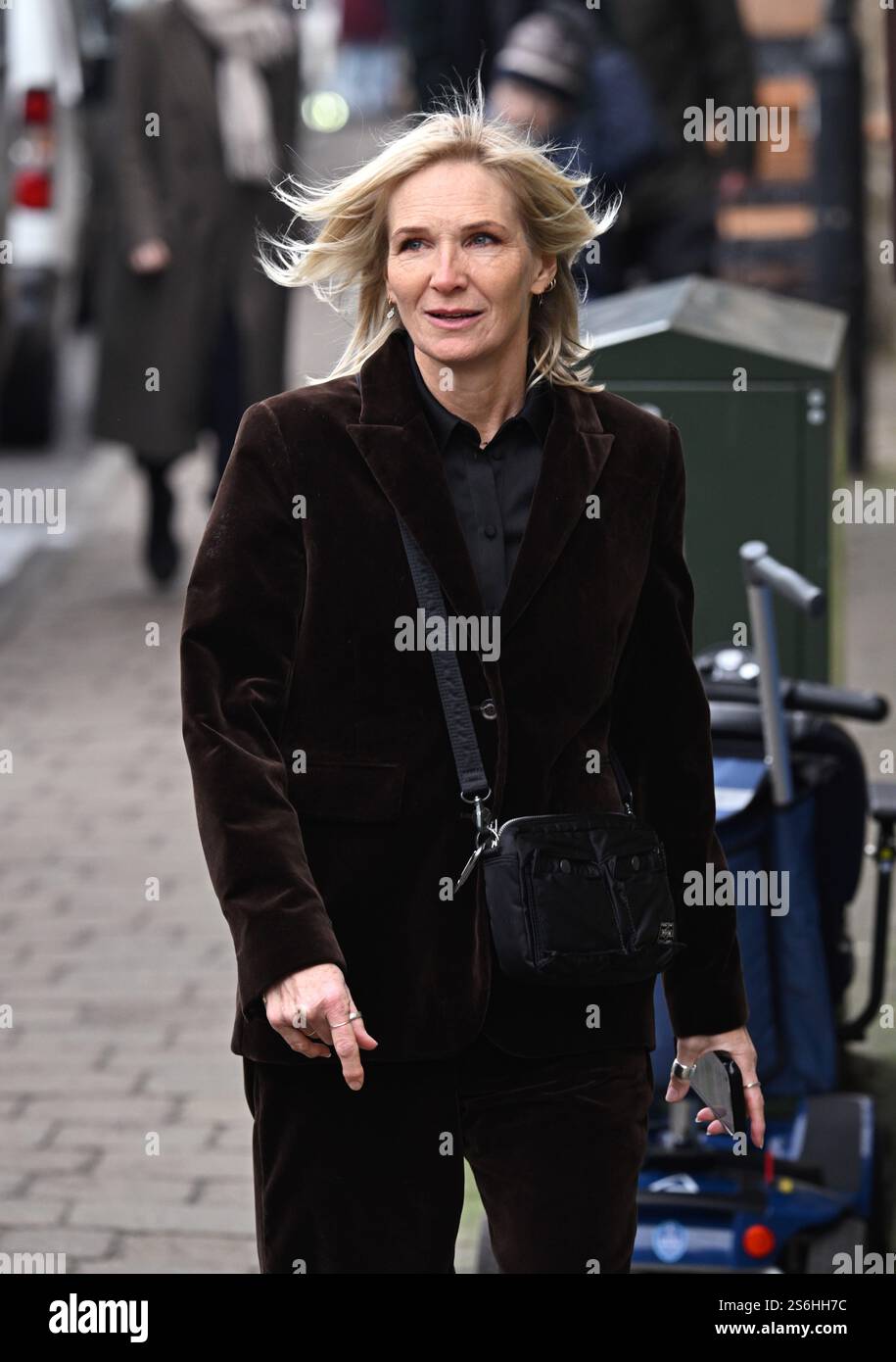 Somerset, UK. January 17th, 2025. Jo Whiley attending the funeral of ...