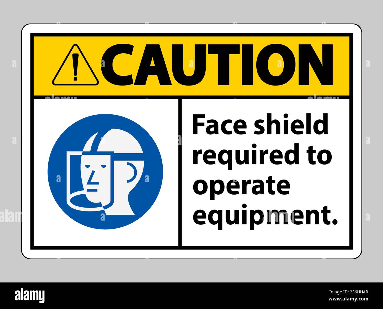 Caution Sign Face Shield Required to Operate Equipment Stock Vector ...