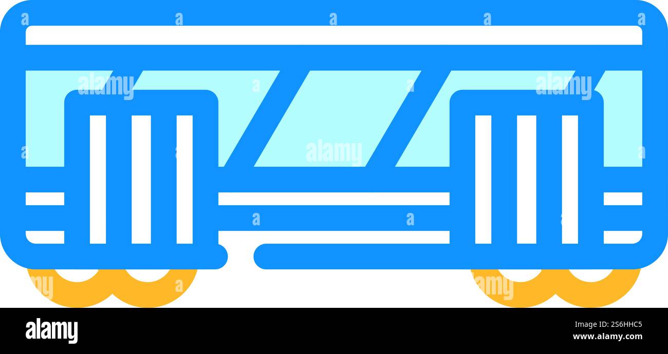 railway carriage color icon vector. railway carriage sign. isolated ...