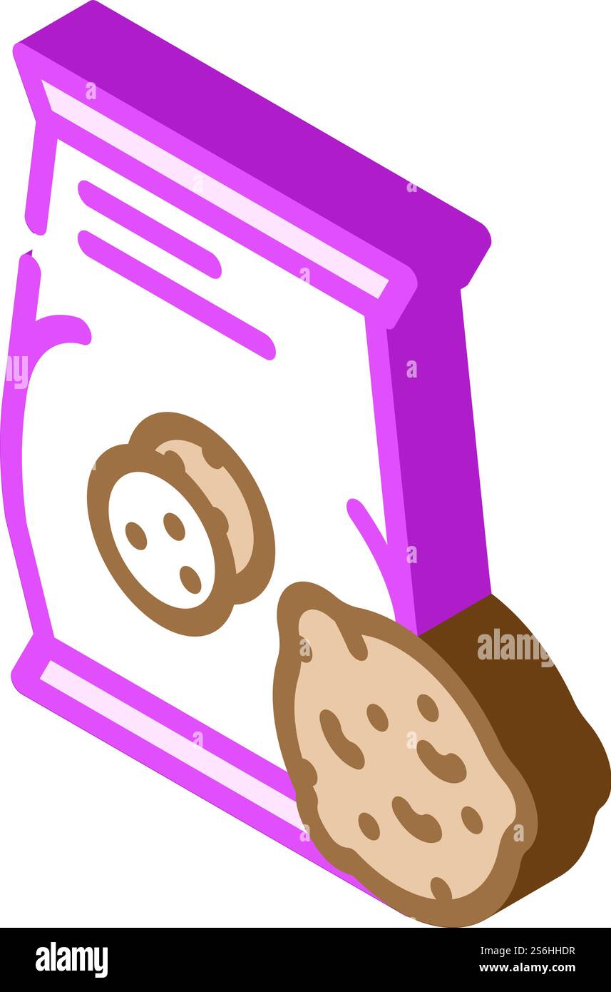 oatmeal cookies snack isometric icon vector. oatmeal cookies snack sign ...