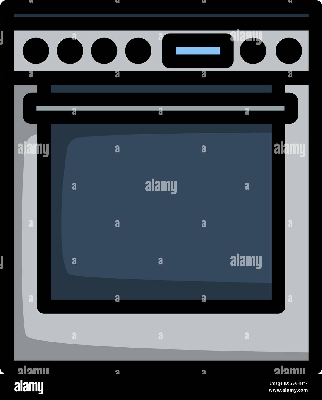 Kitchen Main Stove Unit Icon. Editable Bold Outline With Color Fill ...