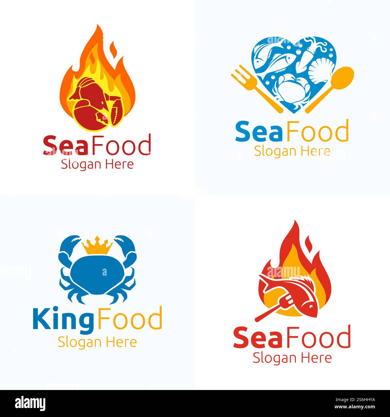 Seafood Logo, Organic Vector Design.for Restaurant or Cafe, fish, crab ...