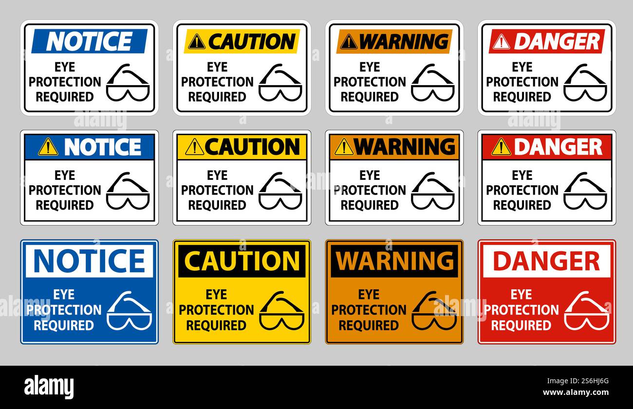 Eye Protection Required on white background Stock Vector Image & Art ...
