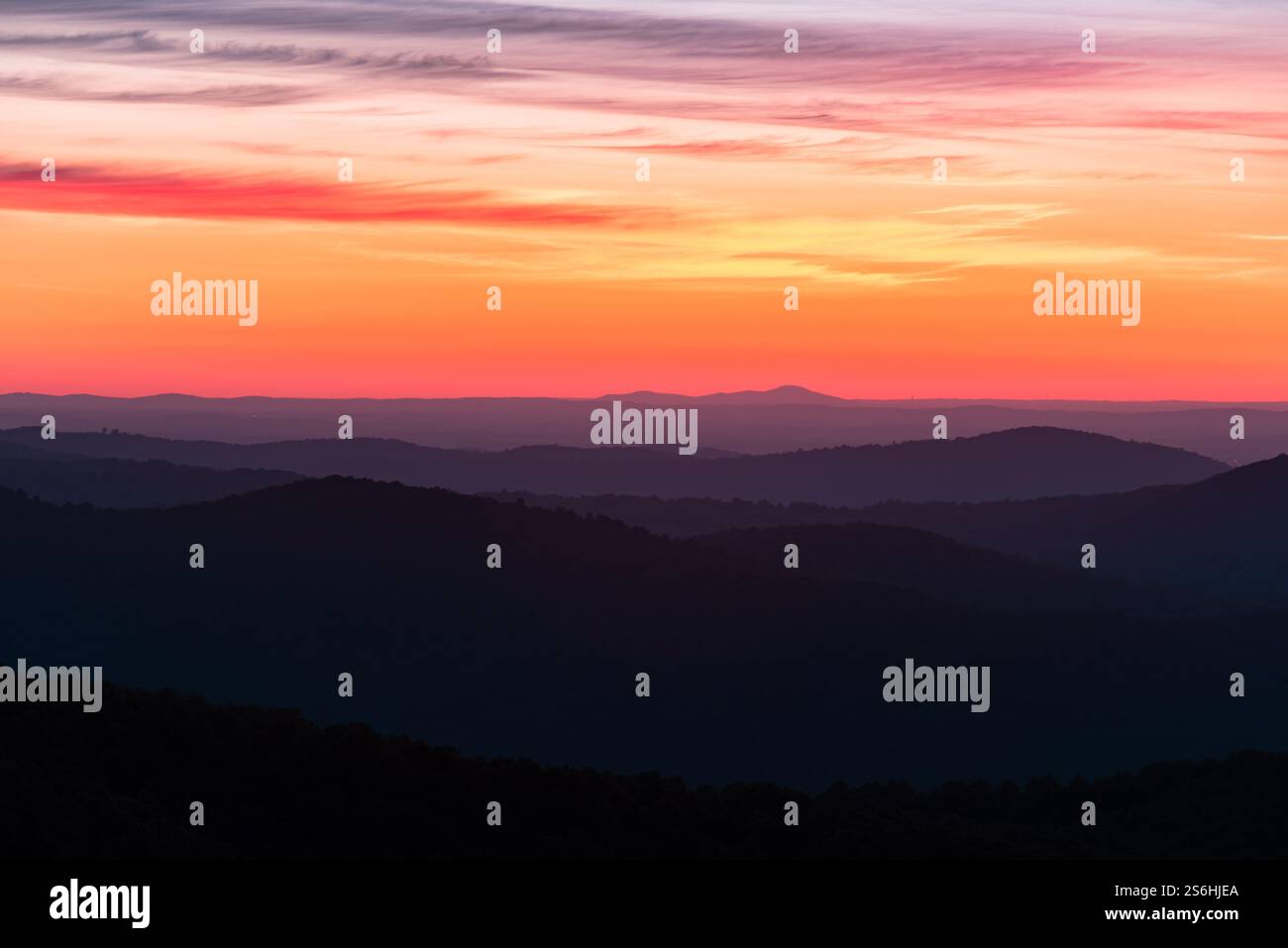 Dawn Glow over the Blue Ridge Stock Photo - Alamy